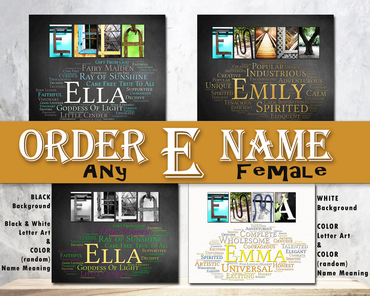 Female Name - E – Letter Art Gifts
