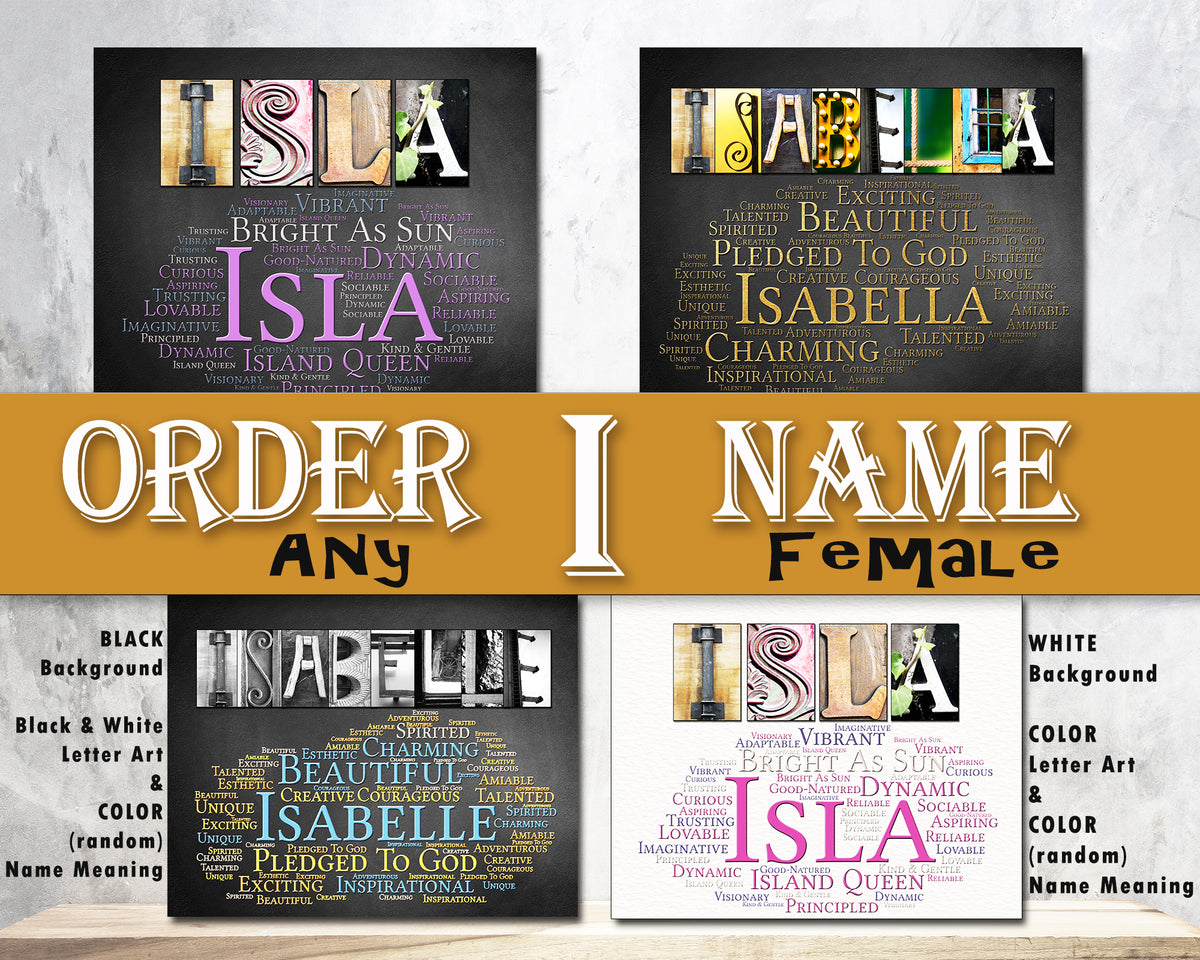 Female Name - I – Letter Art Gifts