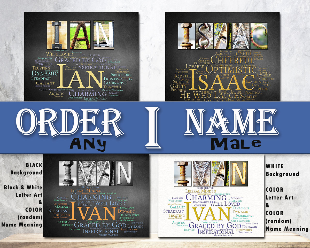 Male Name - I – Letter Art Gifts