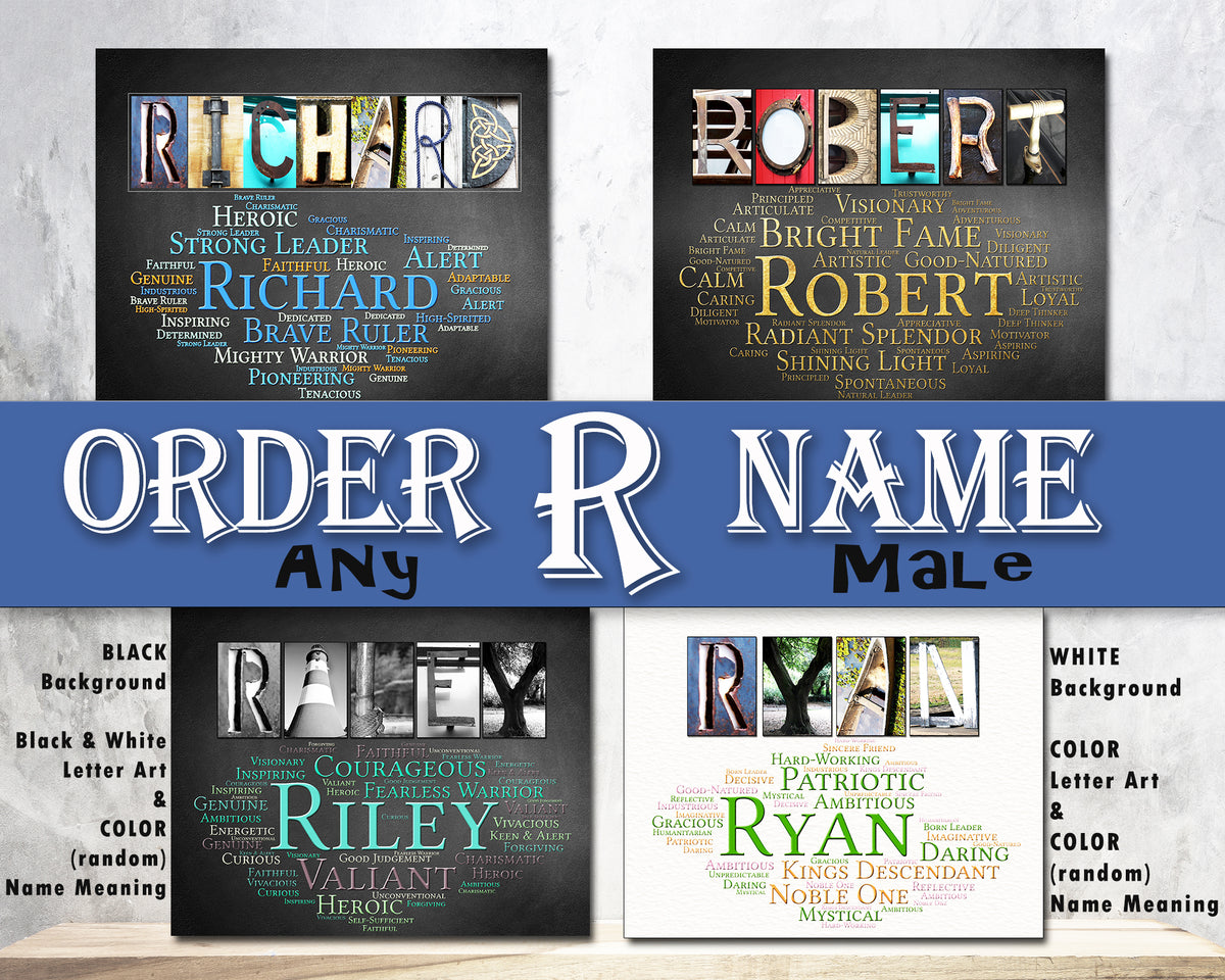 Male Name - R – Letter Art Gifts