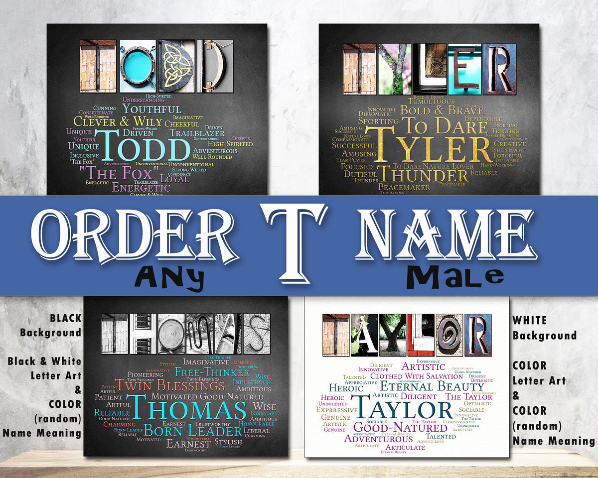 Male Name - T – Letter Art Gifts