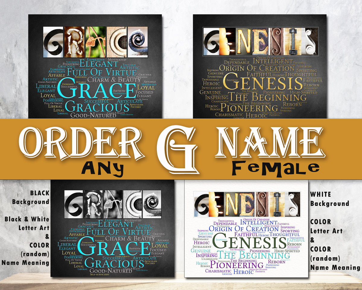 G Name Meaning Gift | Female | Digital Prints – Letter Art Gifts