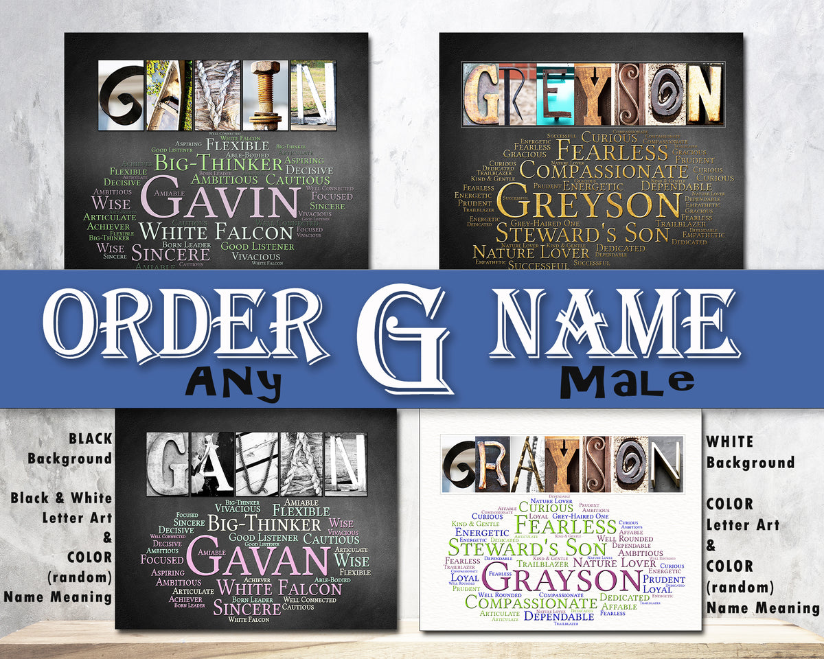 G Name Meaning Gift | Male | Digital Prints – Letter Art Gifts