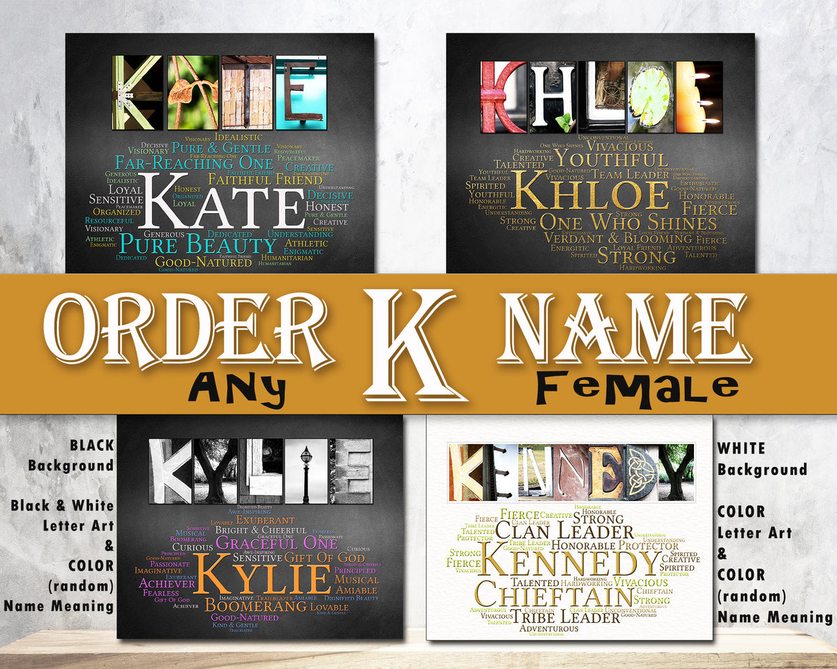 K Name Meaning Gift | Female | Digital Prints – Letter Art Gifts