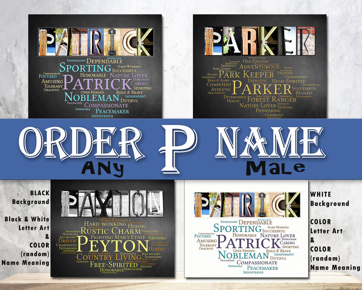 P Name Meaning Gift | Male | Digital Prints – Letter Art Gifts