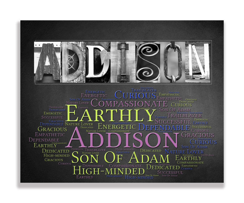 Addison Name Meaning Gift | 4 Digital Prints – Letter Art Gifts