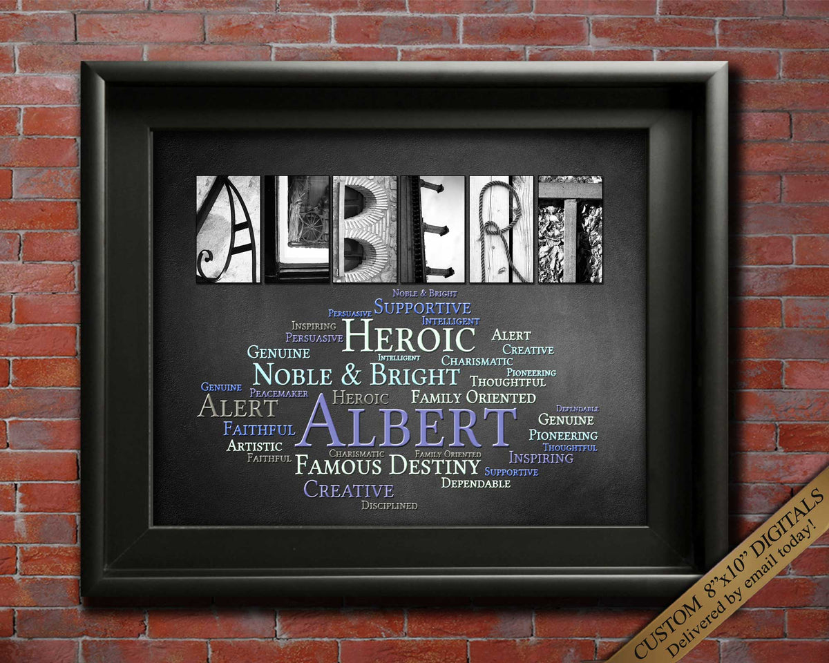 Albert Name Meaning Gift | 4 Digital Prints – Letter Art Gifts