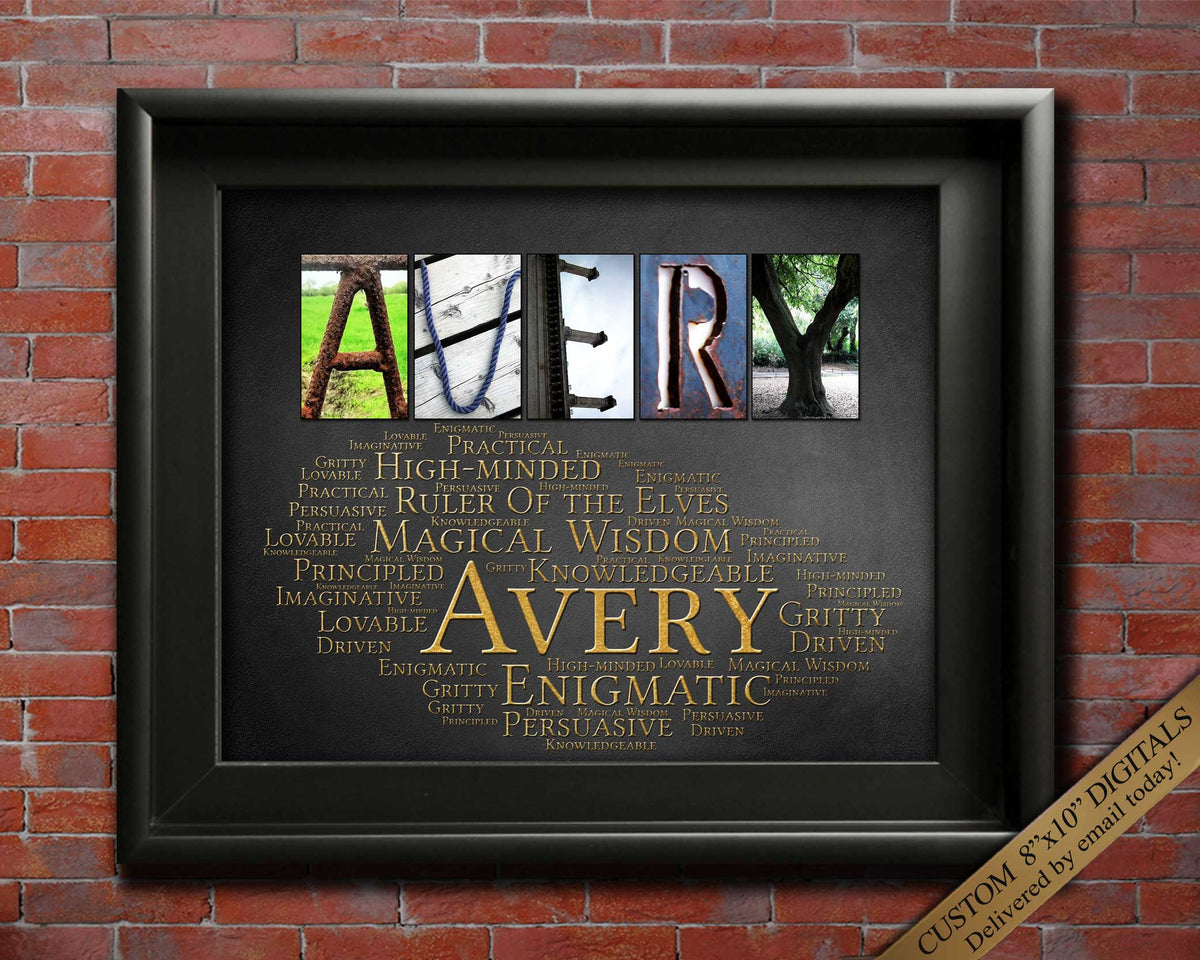 Avery Name Meaning Gift | 4 Digital Prints – Letter Art Gifts