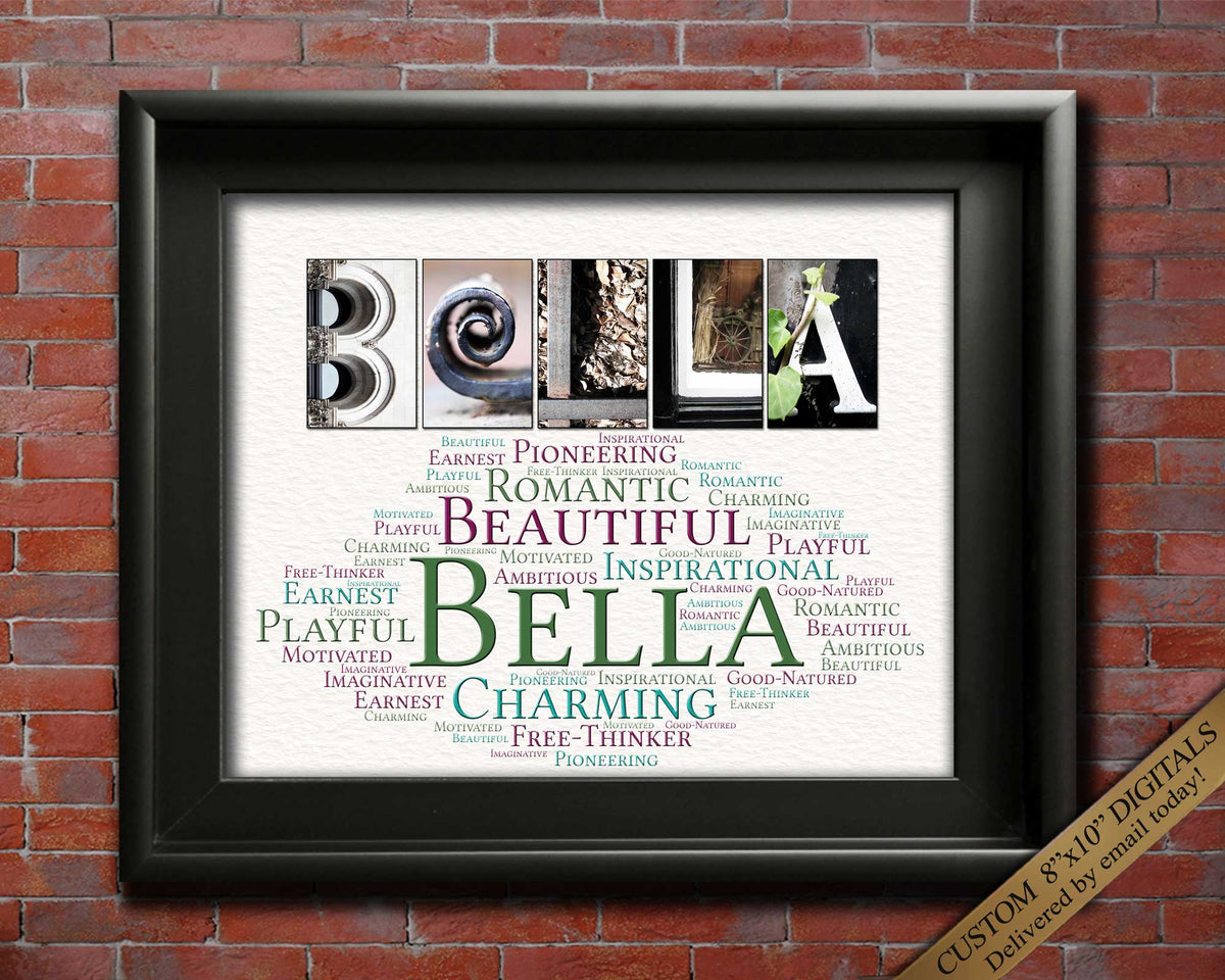 Bella Meaning Name Art Gift | 4 Digital Prints – Letter Art Gifts