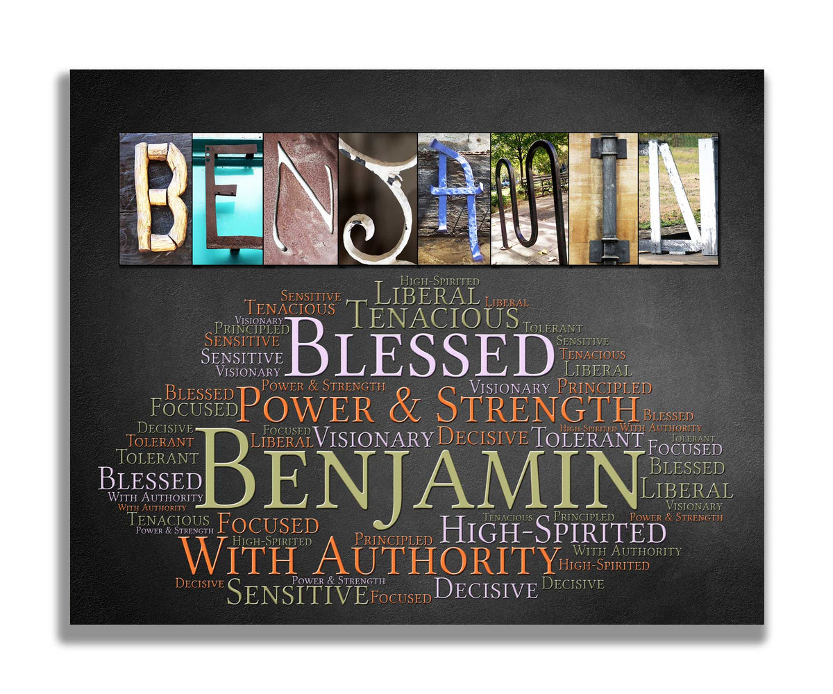 Benjamin Meaning Name Art Gift | 4 Digital Prints – Letter Art Gifts