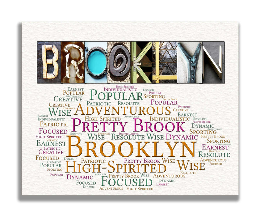 Brooklyn Meaning Name Art Gift | 4 Digital Prints – Letter Art Gifts