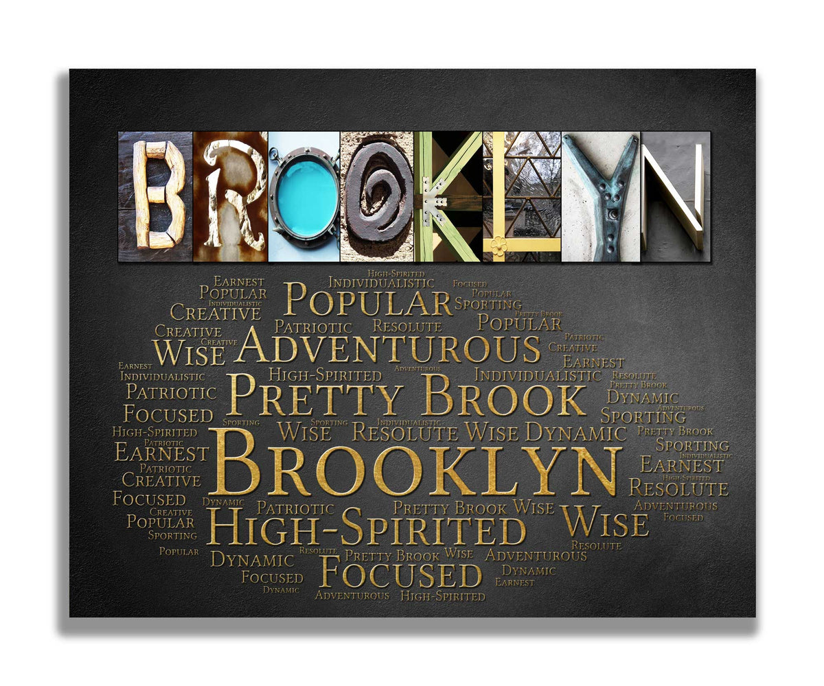 Brooklyn Meaning Name Art Gift | 4 Digital Prints – Letter Art Gifts