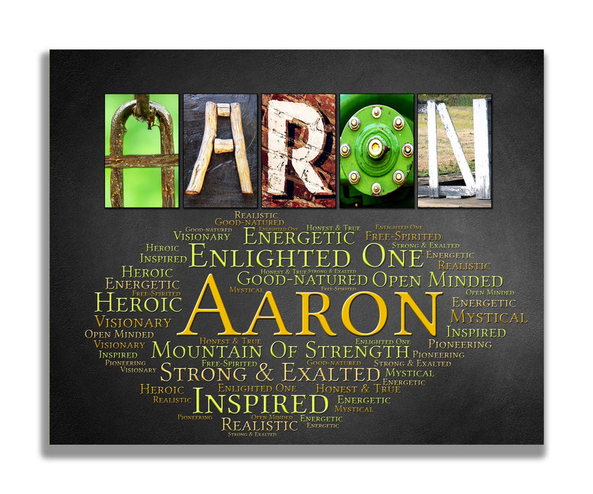 Aaron Meaning Name Art Gift | 4 Digital Prints – Letter Art Gifts