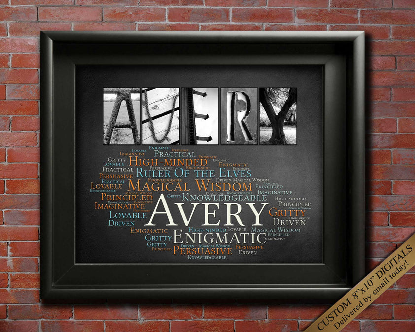 Avery Name Meaning Gift | 4 Digital Prints – Letter Art Gifts