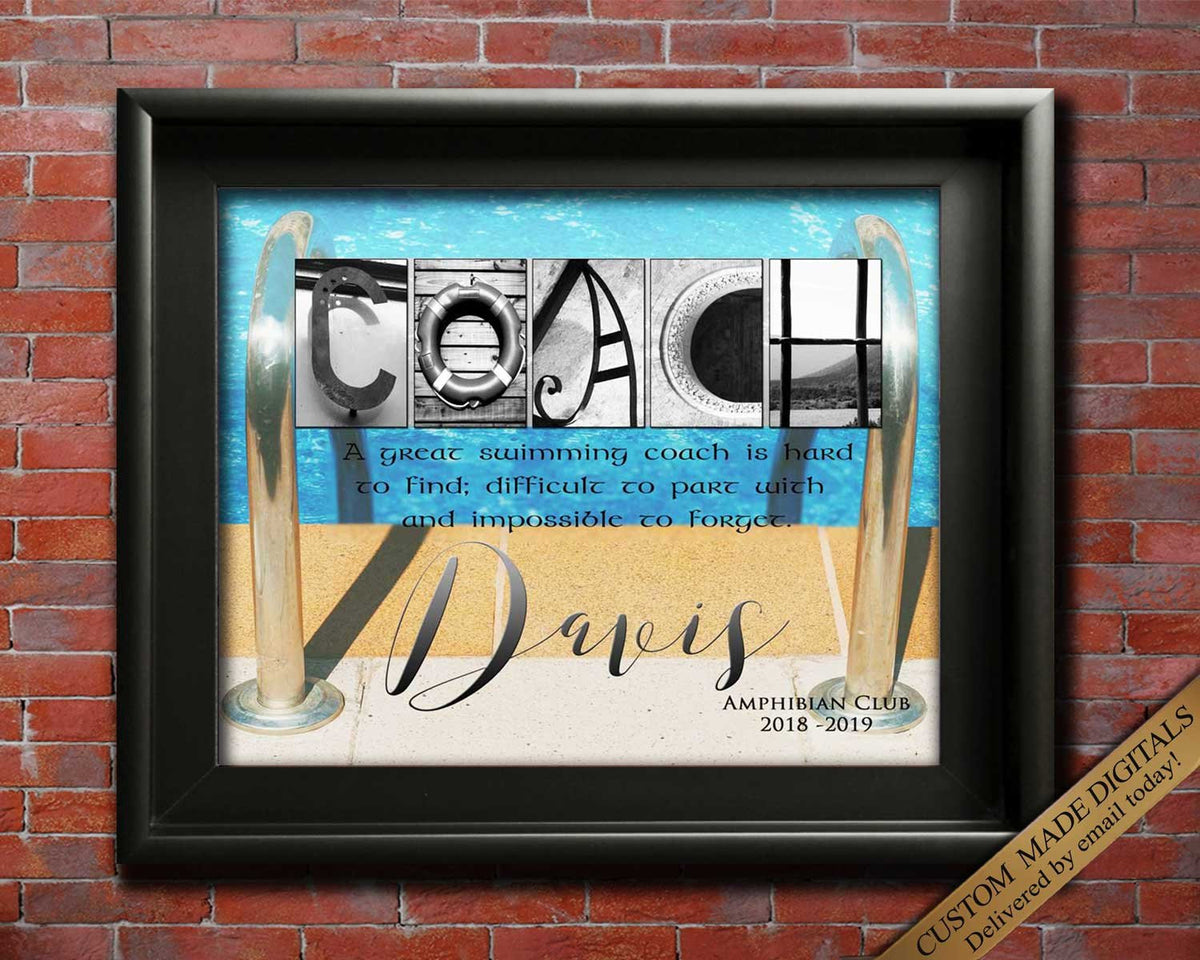 Swim Coach Gift Personalized Swim Coach, Swimming Club Printable ...